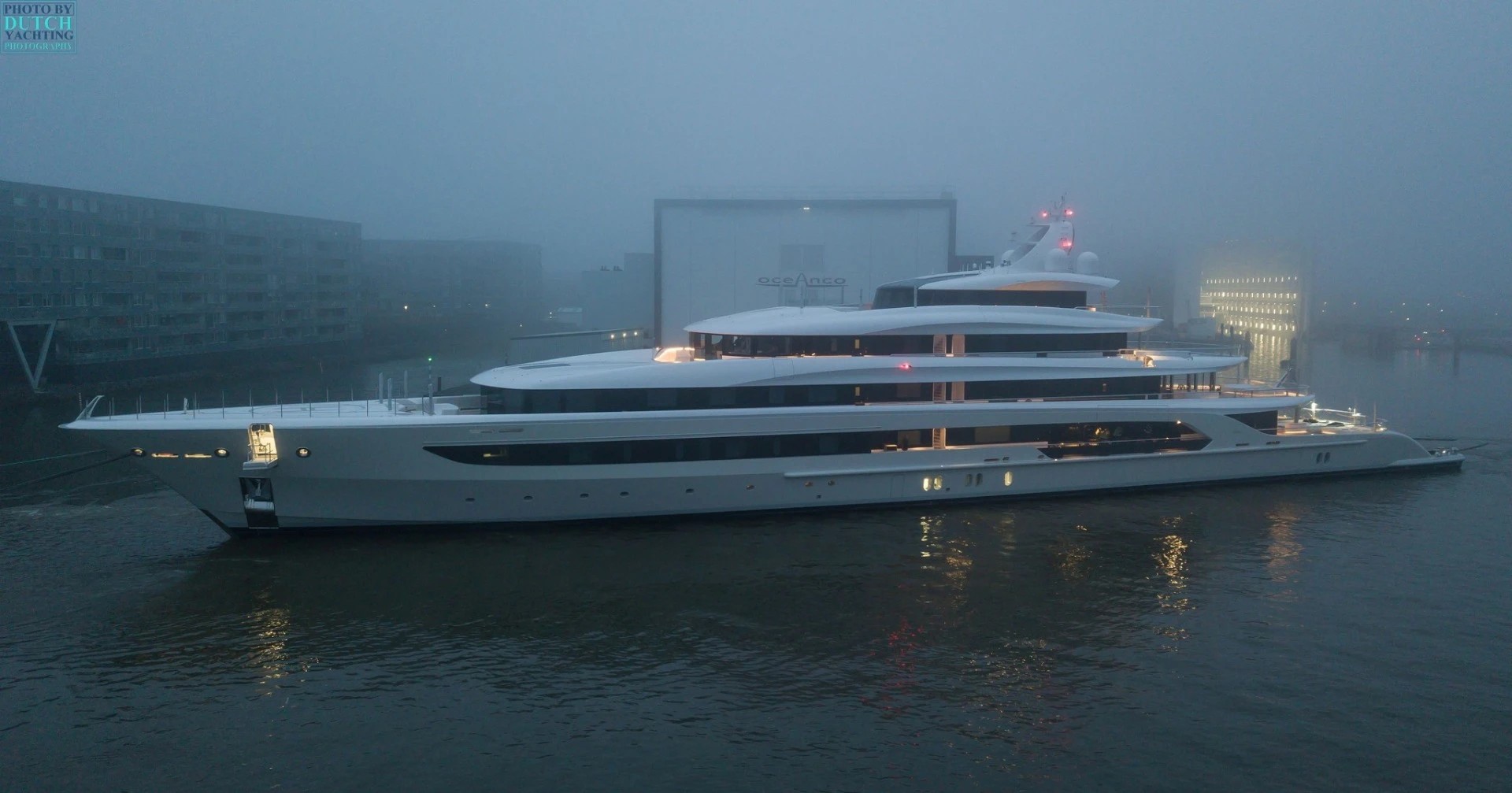 105m Oceanco superyacht H3 on first sea trials